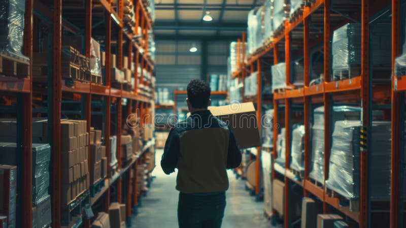 Multiple Workers Transport Boxes and Pallets in a Well-organized ...