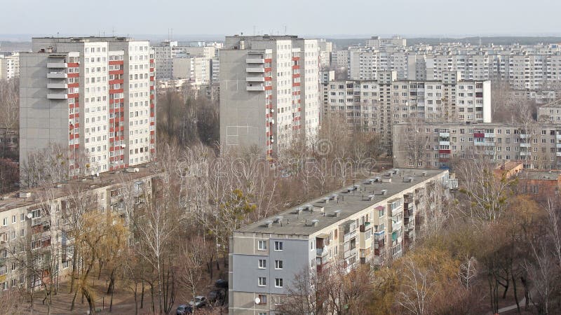 Multiples of High-rise Buildings in an Urban Area. View from a Height ...