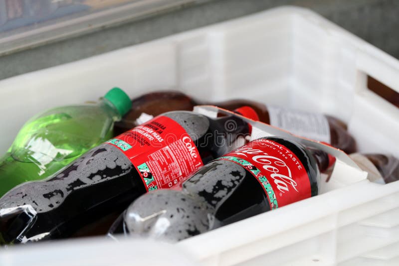Multiples Plastic Coca-Cola and Lemonade Bottles Editorial Stock Photo ...