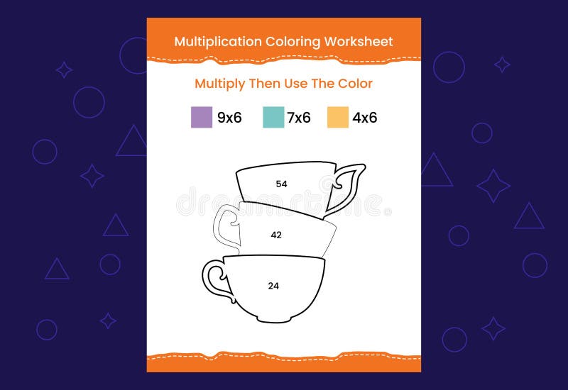 Multiplication Coloring Worksheet with the Image. Color by Numbers Math ...