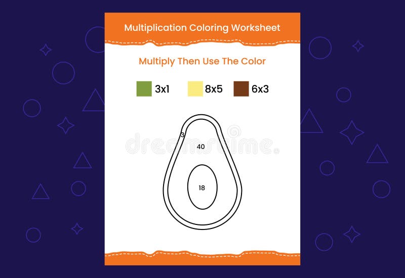 Multiplication Coloring Worksheet with the Image. Color by Numbers Math ...
