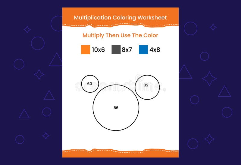 Multiplication Coloring Worksheet with the Image. Color by Numbers Math ...