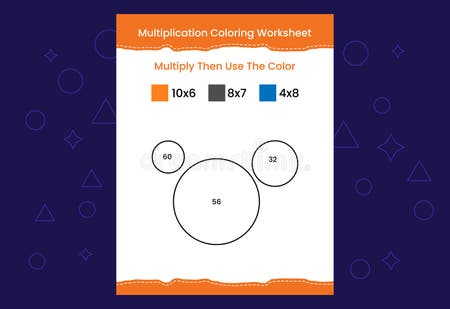 Multiplication Coloring Worksheet with the Image. Color by Numbers Math ...