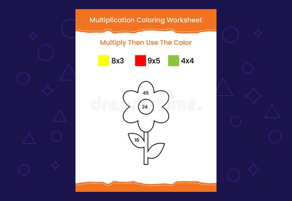 Multiplication Coloring Worksheet with the Image. Color by Numbers Math ...