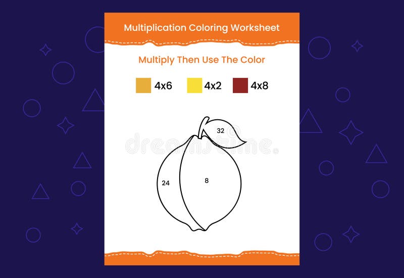 Multiplication Coloring Worksheet with the Image. Color by Numbers Math ...