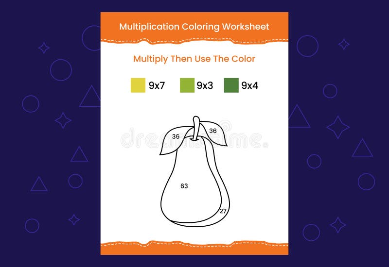 Multiplication Coloring Worksheet with the Image. Color by Numbers Math ...