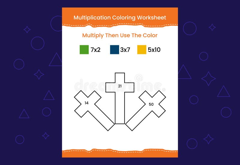 Multiplication Coloring Worksheet with the Image. Color by Numbers Math ...
