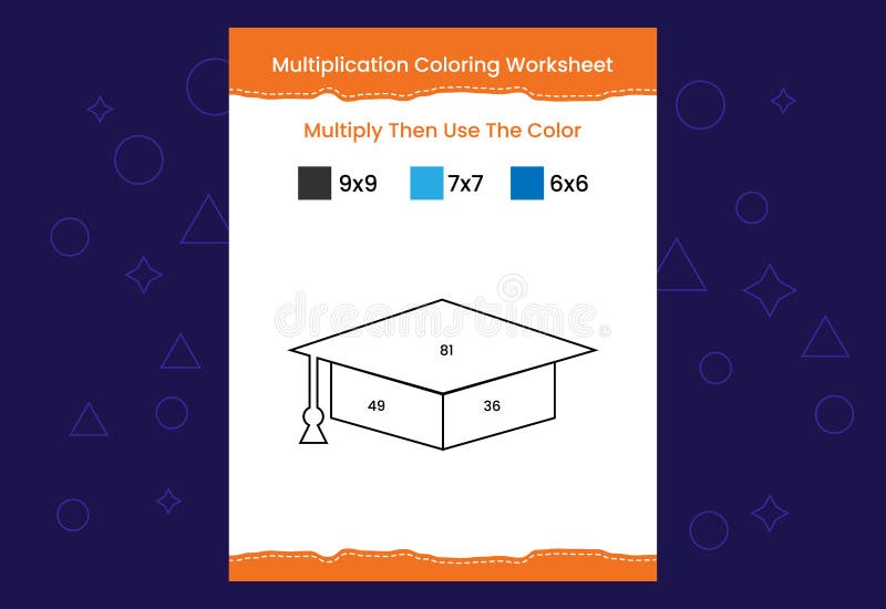 Multiplication Coloring Worksheet with the Image. Color by Numbers Math ...