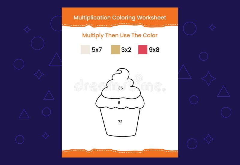 Multiplication Coloring Worksheet with the Image. Color by Numbers Math ...
