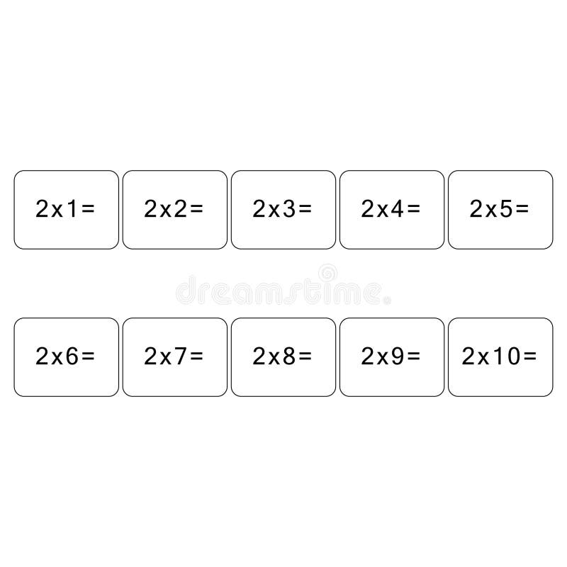 Multiplication and Division Table of 2. Maths Card with an Example ...
