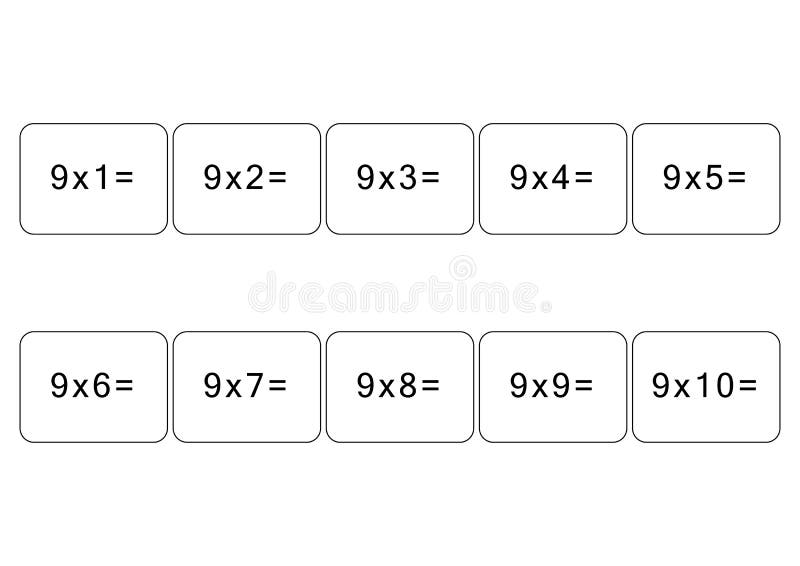 Multiplication and Division Table of 9. Maths Card with an Example ...