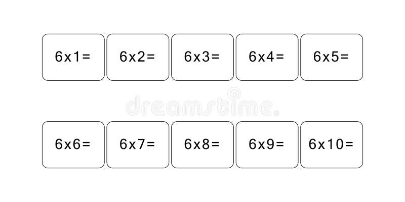 Multiplication and Division Table of 6. Maths Card with an Example ...