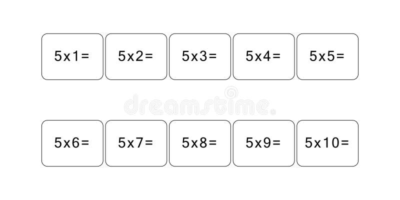 Multiplication and Division Table of 5. Maths Card with an Example ...