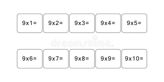 Multiplication and Division Table of 9. Maths Card with an Example ...