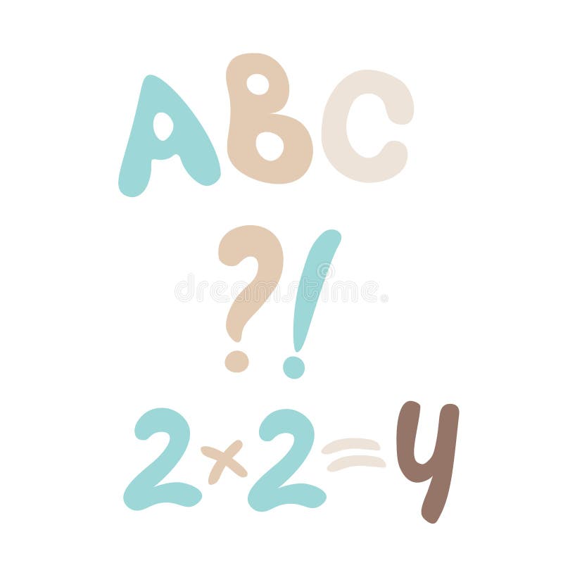 Multiplication, Question and Exclamation Marks and Letters Stock Vector ...