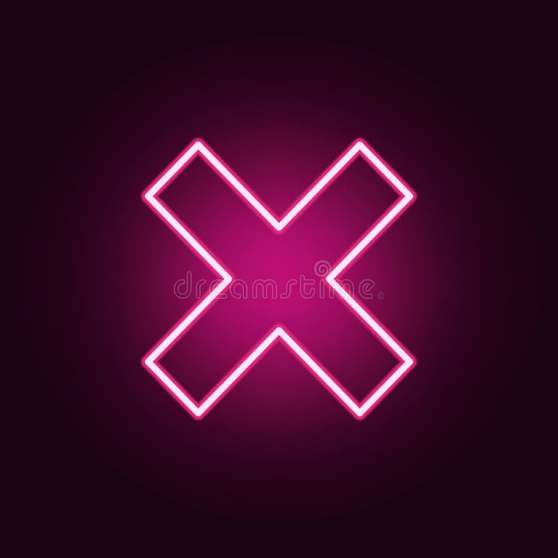 Multiplication Sign Neon Style Icon. Simple Thin Line, Outline Vector ...