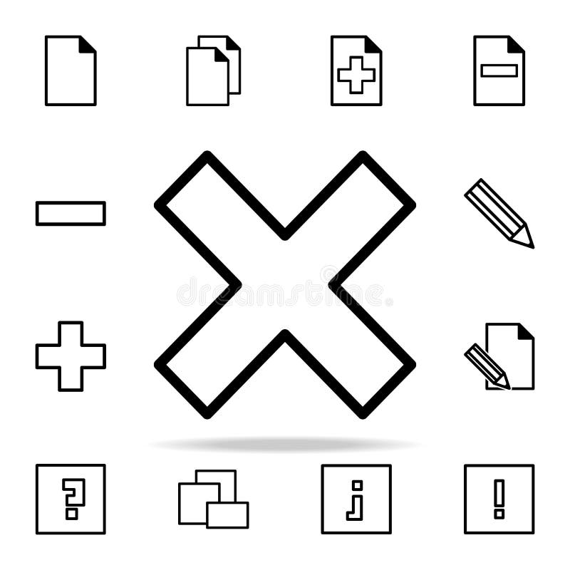 Multiplication Sign Field Outline Icon. Element of 2 Color Simple Icon ...