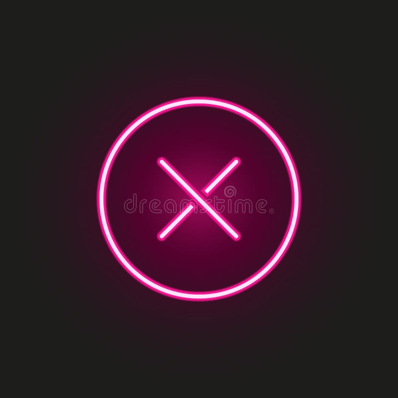Multiplication Sign Neon Style Icon. Simple Thin Line, Outline Vector ...