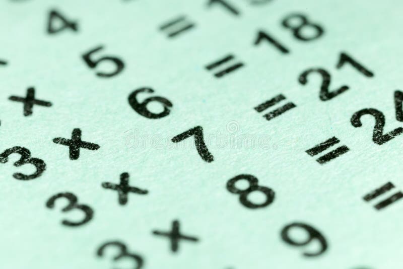 Multiplication Table As a Background. Macro Stock Photo - Image of ...
