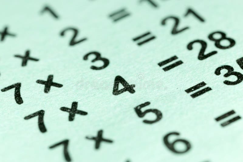 Multiplication Table As a Background. Macro Stock Photo - Image of ...