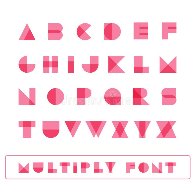 Multiply Geometric Elements Letters Stock Vector - Illustration of ...