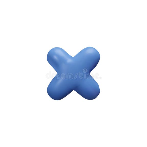 Multiply Math Operation 3D Plastic Style Vector Icon, Mathematic Blue ...