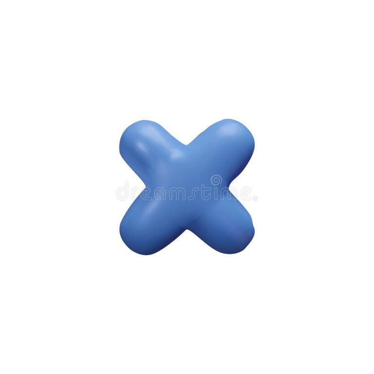 Multiply Math Operation 3D Plastic Style Vector Icon, Mathematic Blue ...