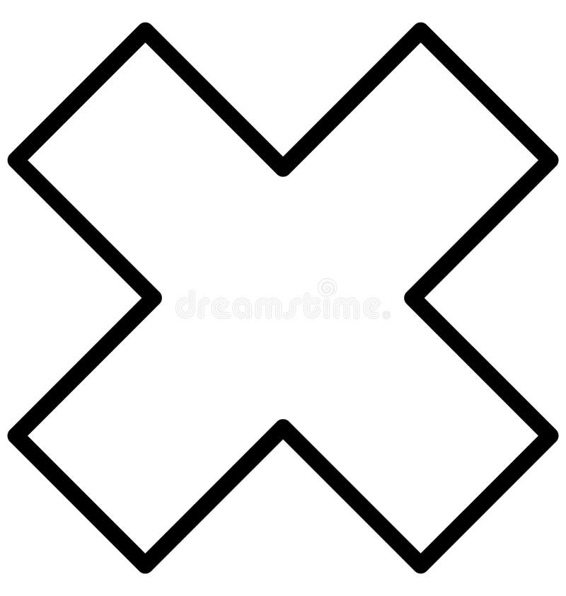 Multiply Sign Isolated Line Vector Icon that Can Be Easily Modified or ...