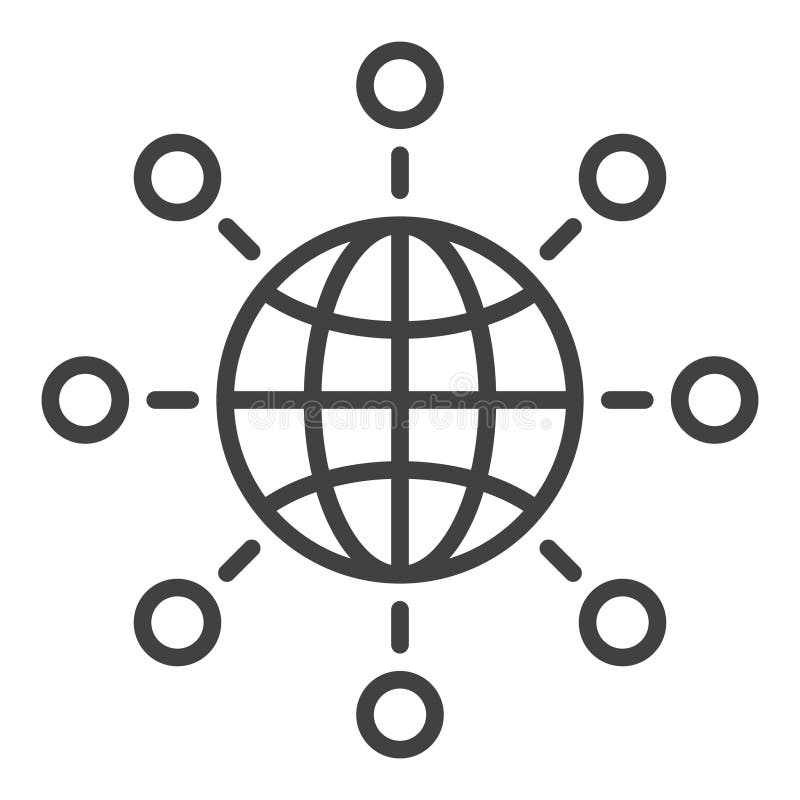 Multipolarity Vector Earth Globe with Circles Icon in Outline Style ...