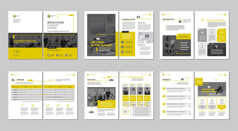 Multipurpose Brochure Concept Template. Layout Cover, Back and Inside ...