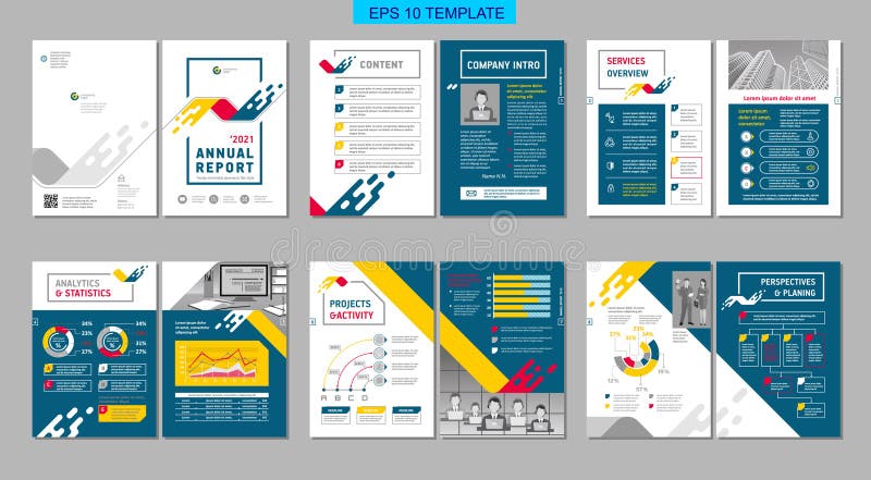 Brochure Template Layout Design. Cover, Back and Inner Page for Company ...