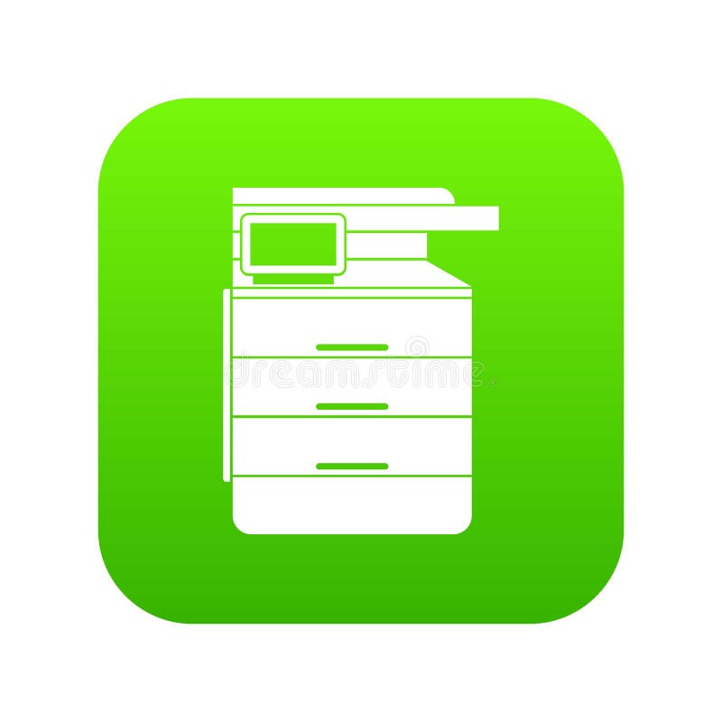 Multipurpose Device, Fax, Copier and Scanner Icon Digital Green Stock ...