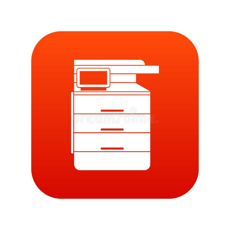 Multipurpose Device, Fax, Copier and Scanner Icon Digital Red Stock ...