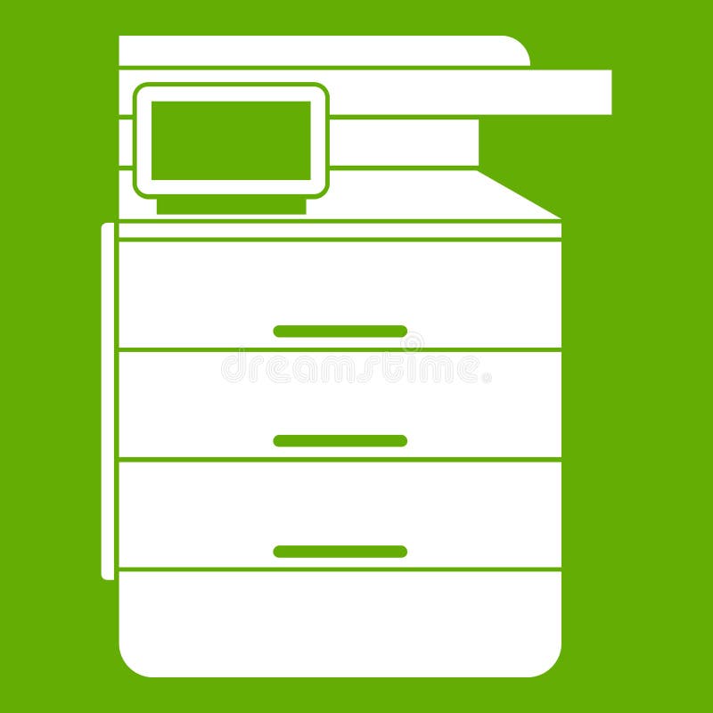 Multipurpose Device, Fax, Copier and Scanner Icon Green Stock Vector ...