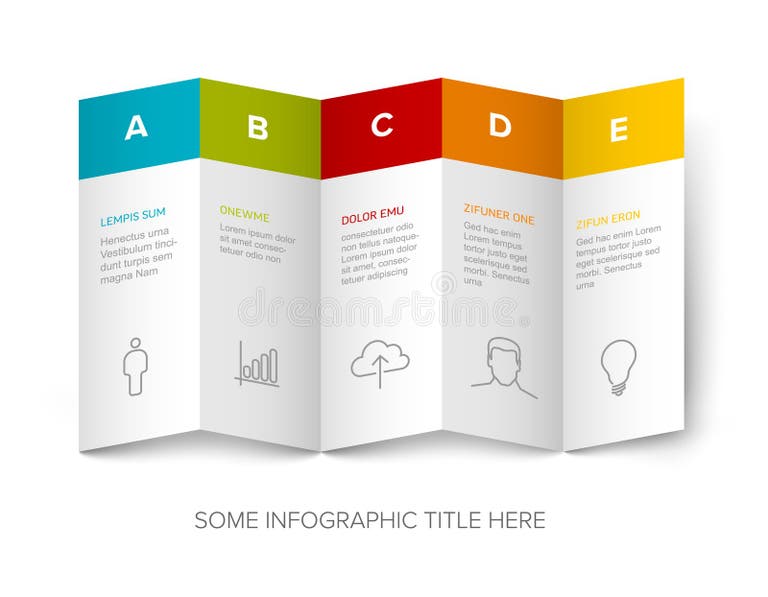 Multipurpose Five Steps Infographic Made from Folded Paper Stock Vector ...