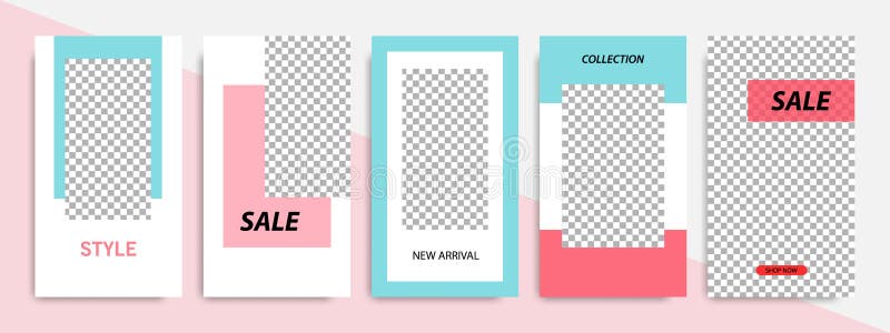 Pink and Blue Minimal Geometric Instagram Layout Banner Template Stock ...