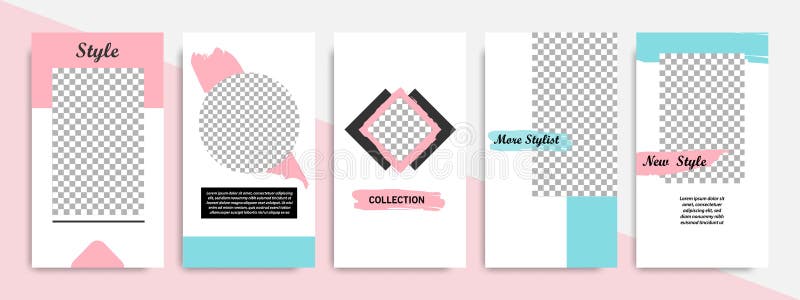 Pink and Blue Minimal Geometric Instagram Layout Banner Template Stock ...