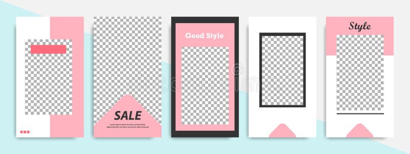 Pink and Blue Minimal Geometric Instagram Layout Banner Template Stock ...