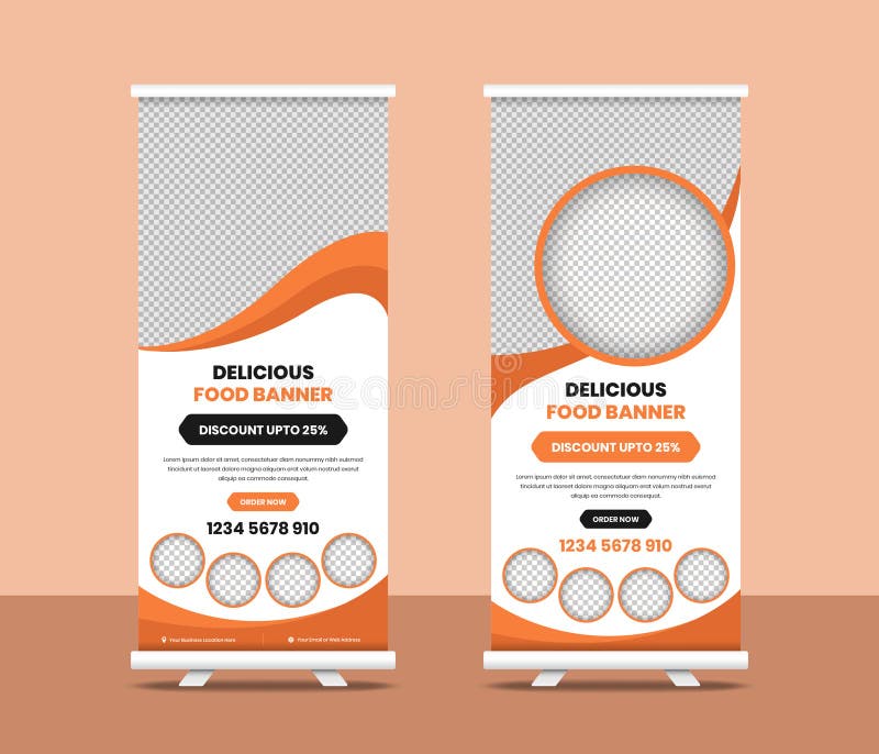 Multipurpose Food Promotional Simple Restaurant Rollup Banner Template ...