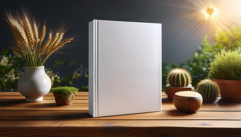 Multipurpose Hardcover Book Mockup Placed on a Rustic Wooden Table with ...