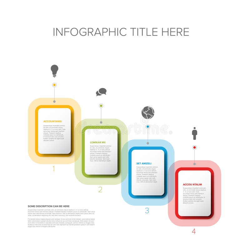 Multipurpose Infographic Template with Four Restangle Elements Stock ...