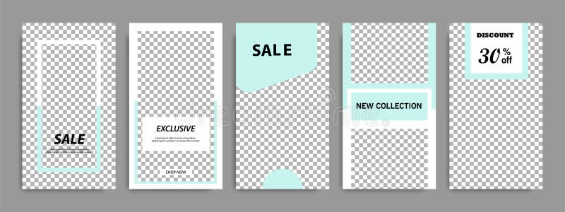Turquoise Minimal Geometric Instagram Layout Banner Template Bundle ...