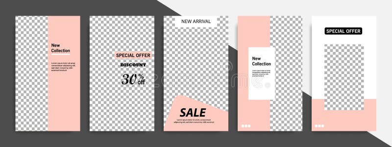 Minimal Geometric Instagram Layout Banner Template in Peach Color Stock ...