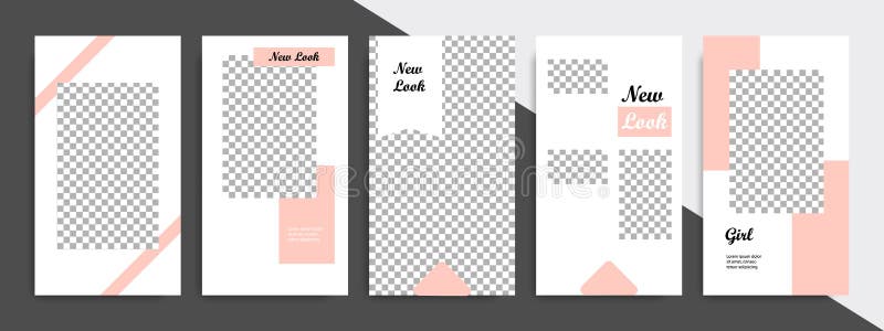 Minimal Geometric Instagram Layout Banner Template in Peach Color Stock ...