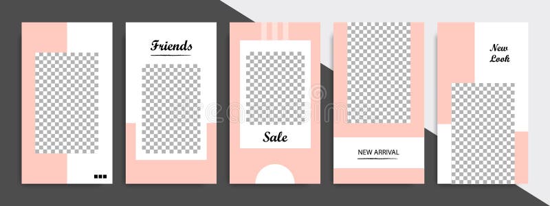Minimal Geometric Instagram Layout Banner Template in Peach Color Stock ...