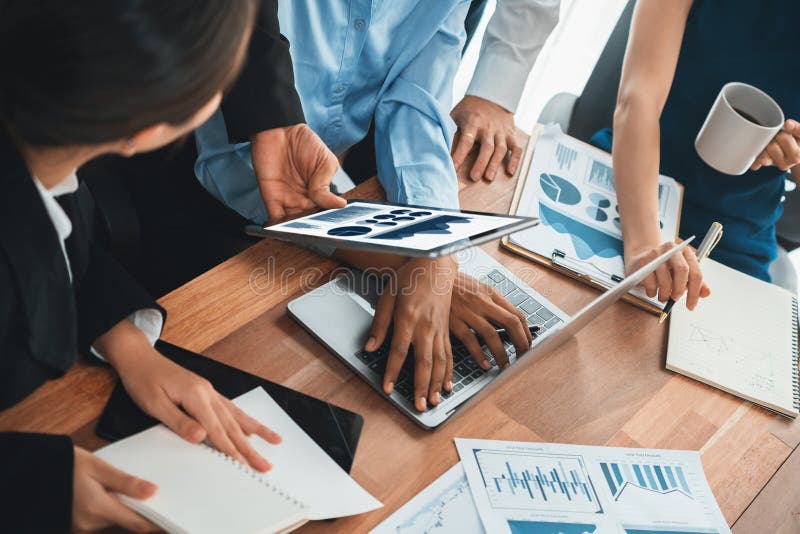 Financial Dashboard Data Display on Laptop Screen. Concord Stock Image ...