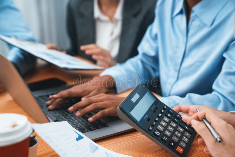 Multiracial Analyst Team Use BI Dashboard for Data Analysis with Laptop ...