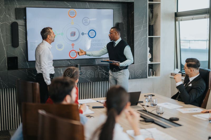 Multiracial Business Team in a Conference Room Presentation Stock Image ...