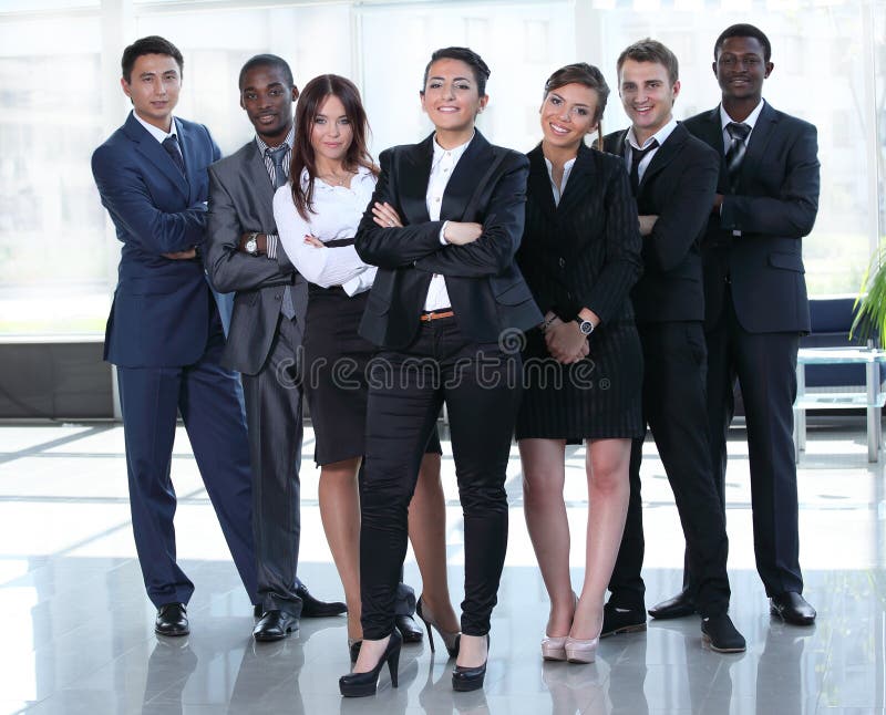 Multiracial Business Team People Group Smiling at Camera. Stock Photo ...