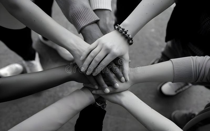 Multiracial Business Team Showing Unity with a Hand Stack Stock ...